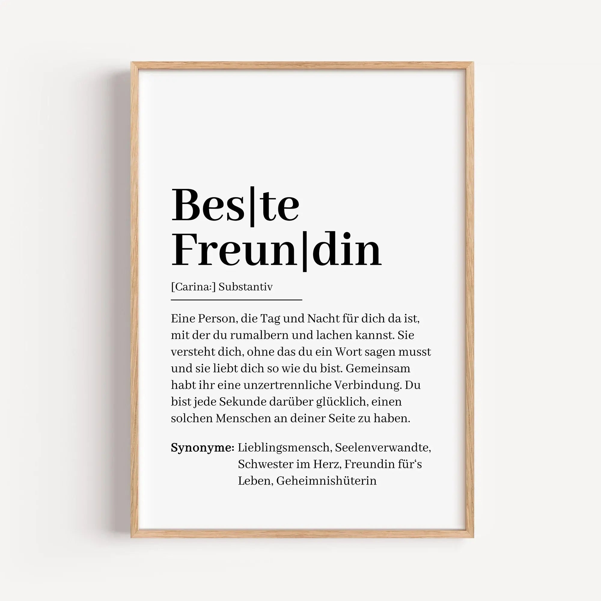 Beste Freundin Definition Poster gestalten | famprints